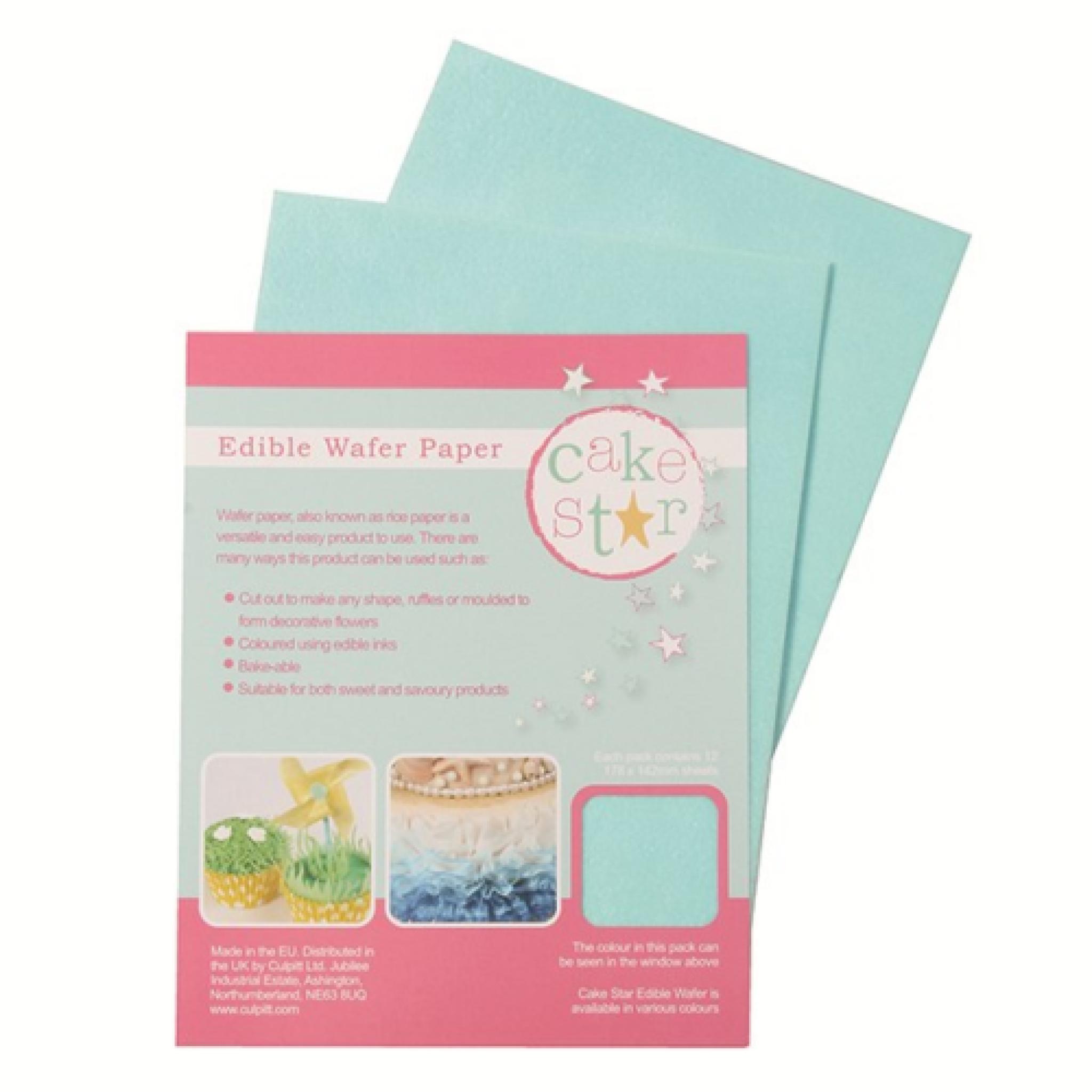 Edible Wafer Rice Paper Cake Star -Blue-12 sheets/pack | Party Party