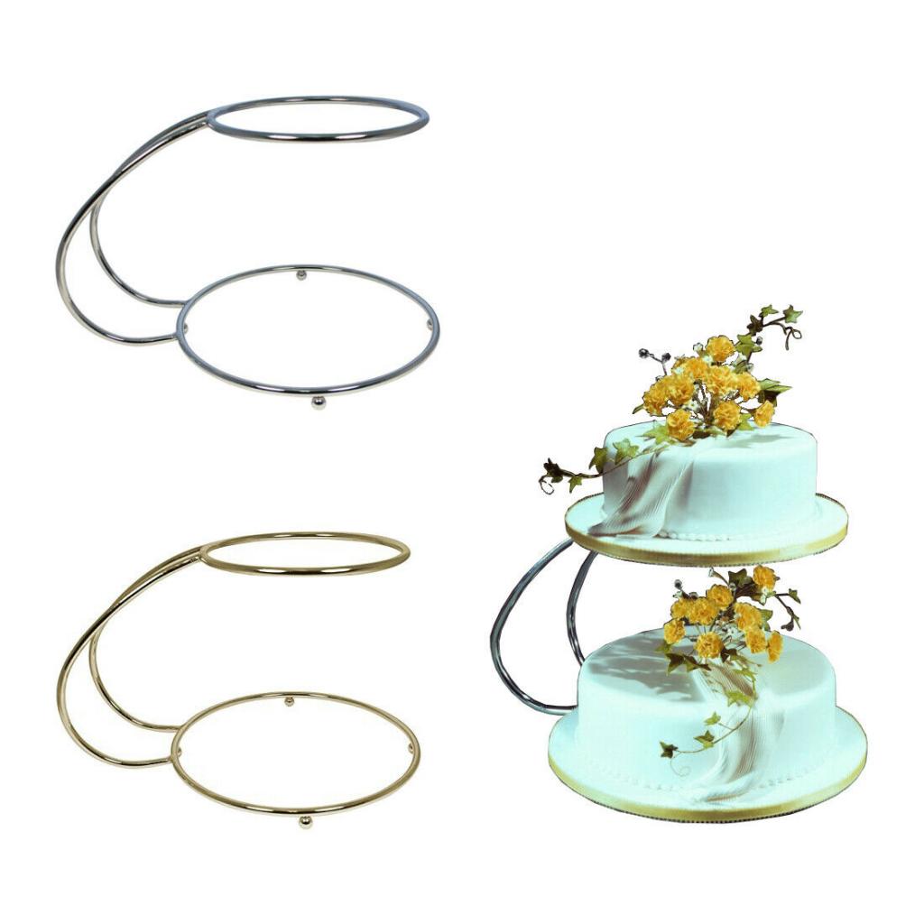 PME " C " Shape Plated Metal 2 Tier Cake Stand | Party Party